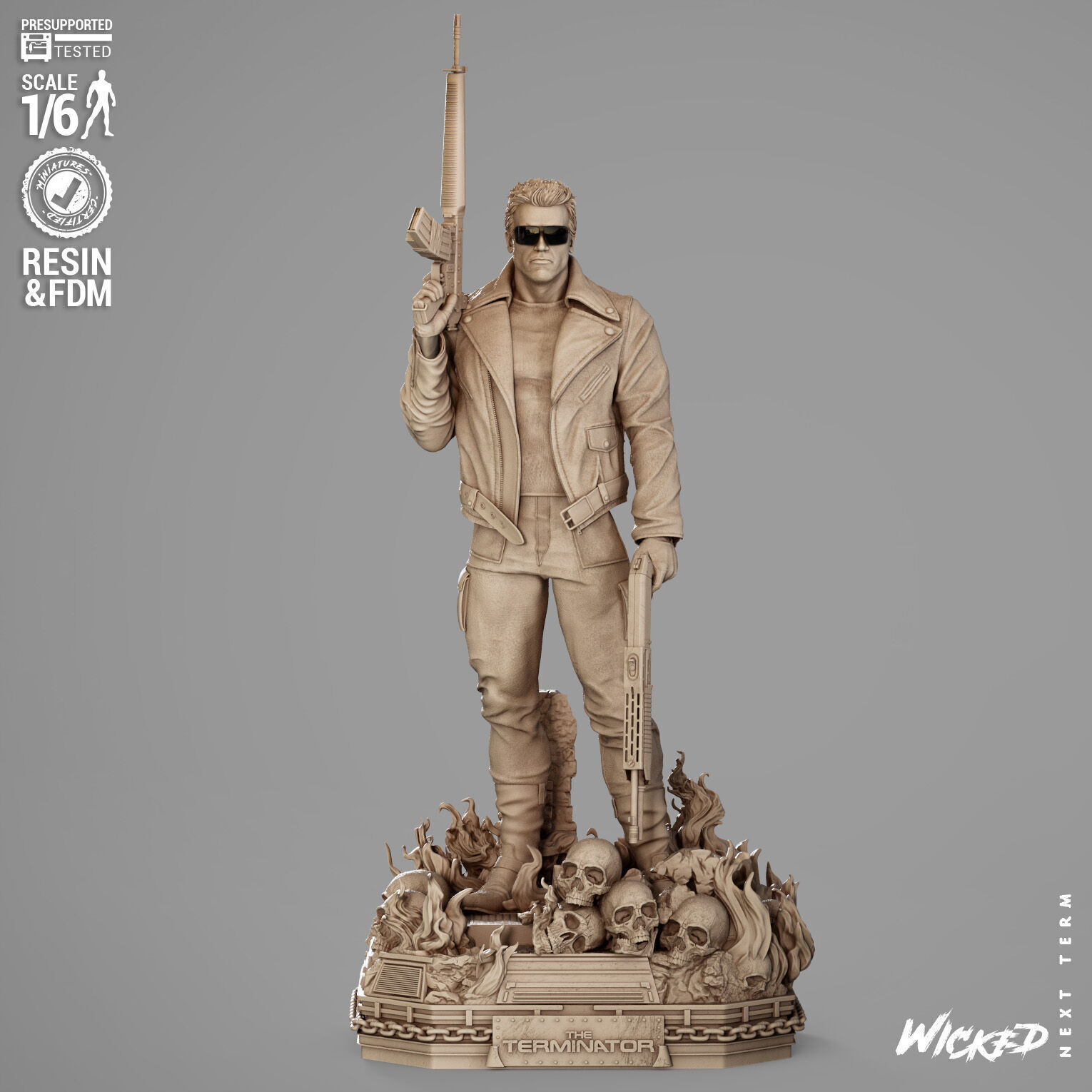 Wicked Movies Terminator Sculpture 3D model 3D printable | CGTrader