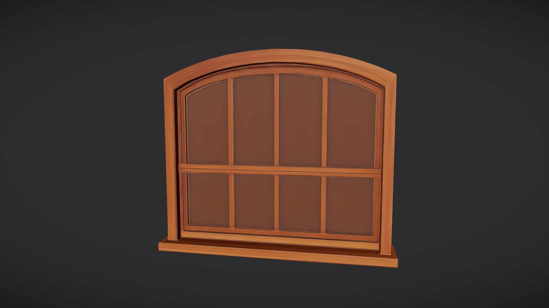 arched wooden window frame 3D model | CGTrader