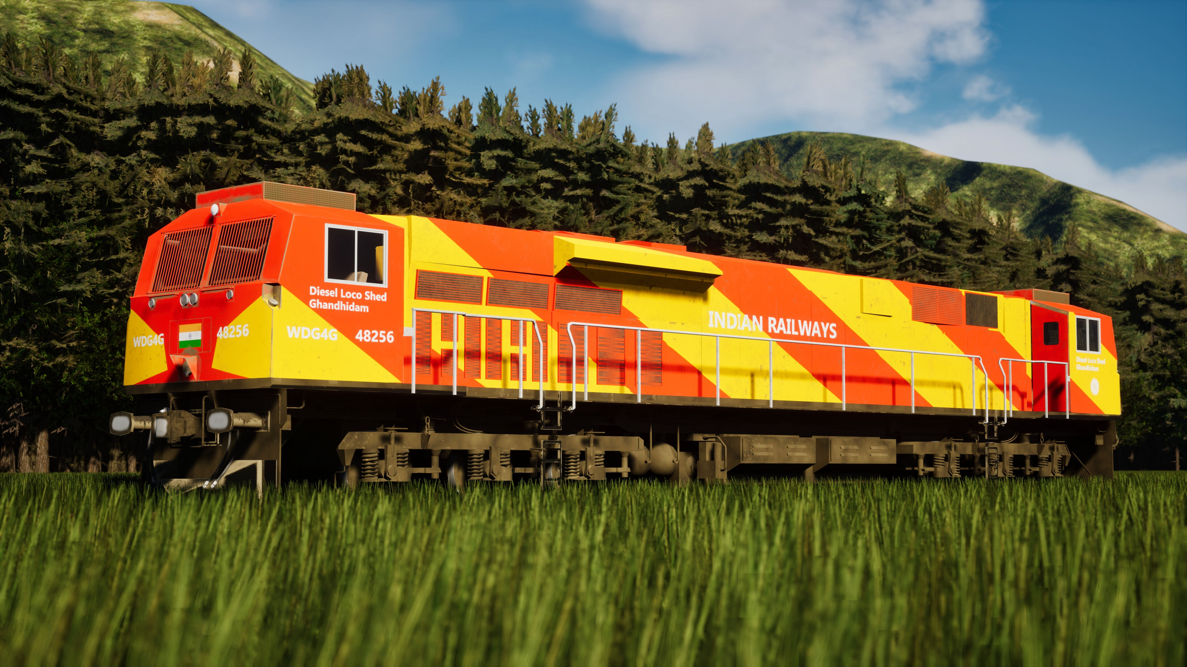 3D model Indian Railways WDG 4G Diesel Locomotive With Cabin Interior VR / AR / low-poly | CGTrader