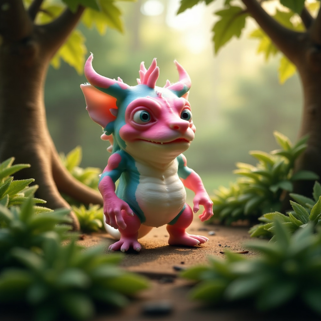 Fantasy Monster STL Cute Demon Creature for 3D Print FDM Ready 3D model ...