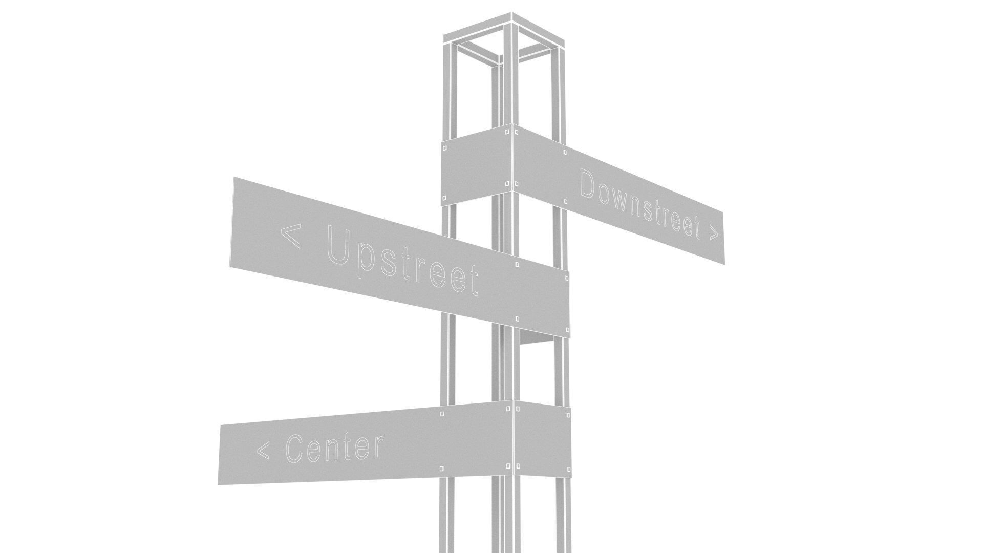 3D model outdoor wayfinding signs VR / AR / low-poly | CGTrader