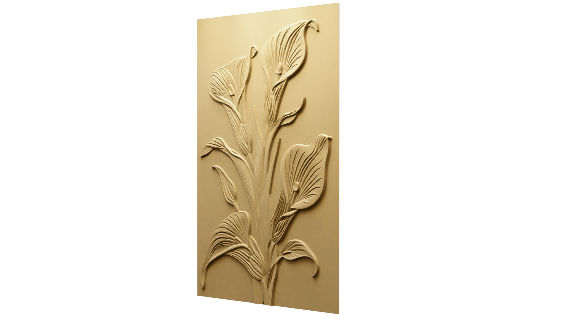 modern Calla lily panel wall decor set relief mural CNC 153 3D model | CGTrader