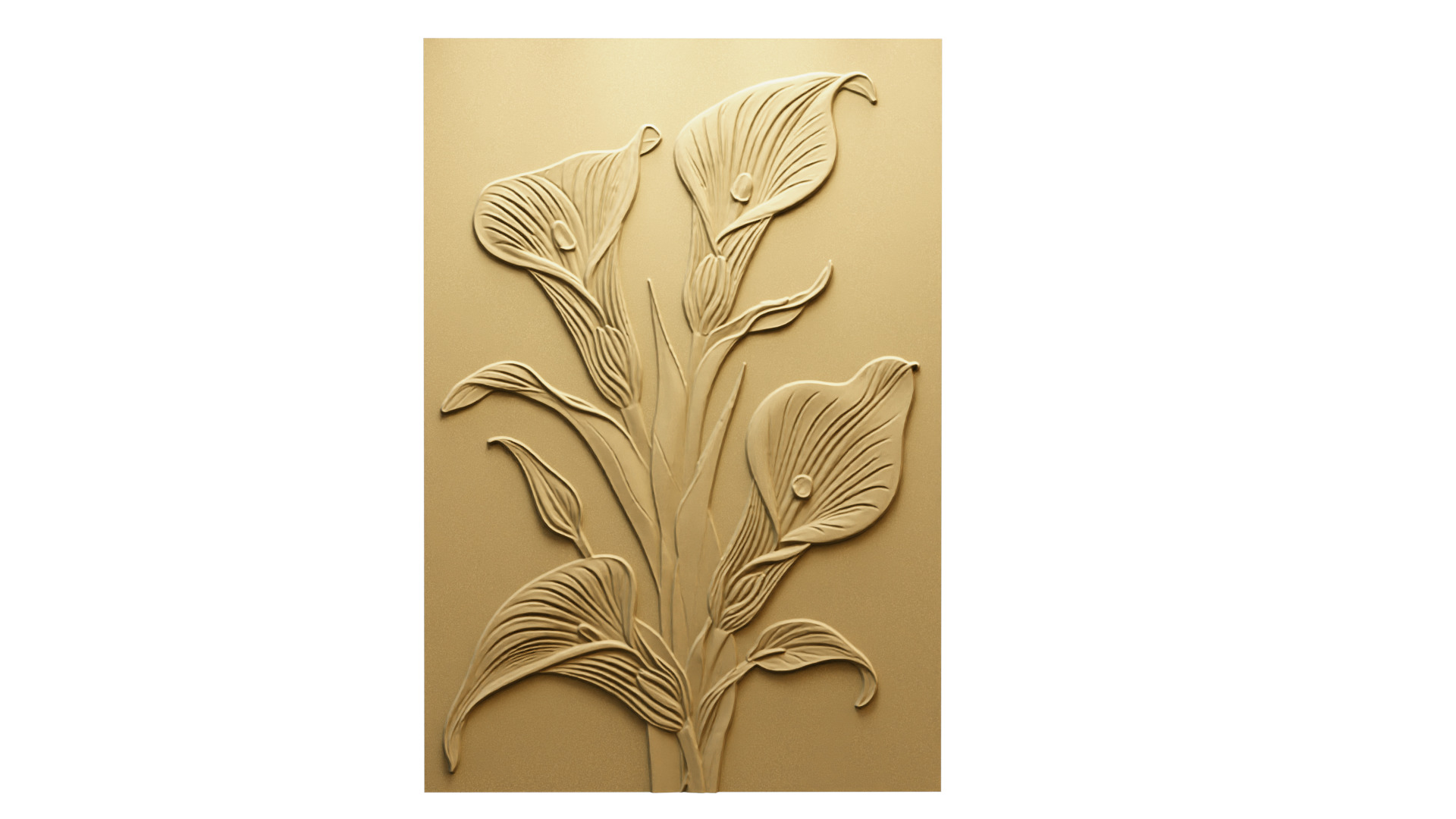 modern Calla lily panel wall decor set relief mural CNC 153 3D model | CGTrader