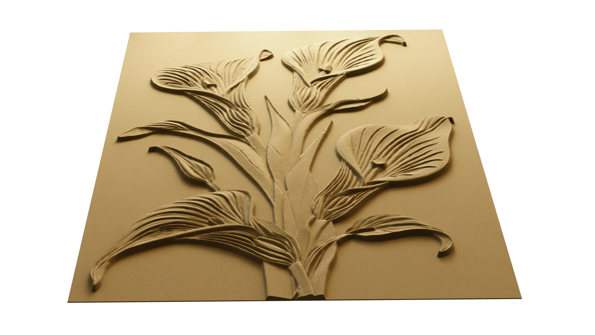 modern Calla lily panel wall decor set relief mural CNC 153 3D model | CGTrader
