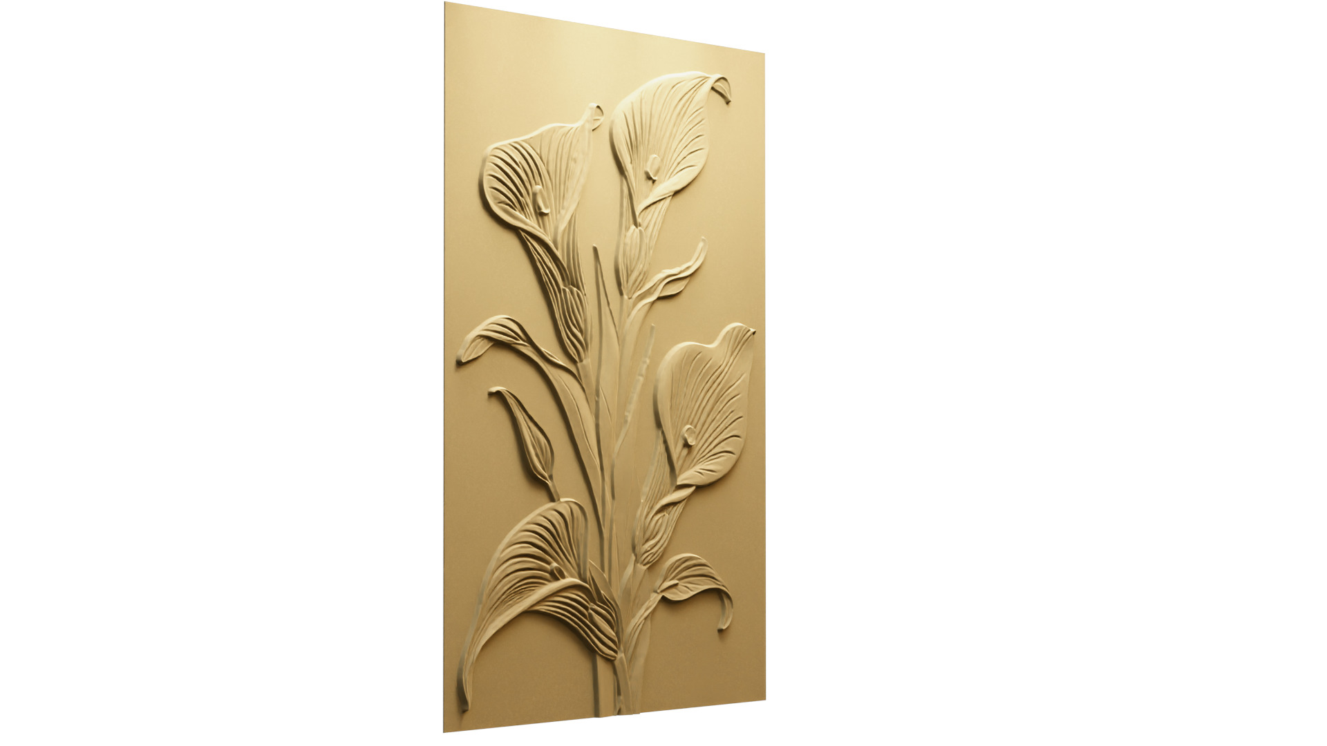 modern Calla lily panel wall decor set relief mural CNC 153 3D model | CGTrader