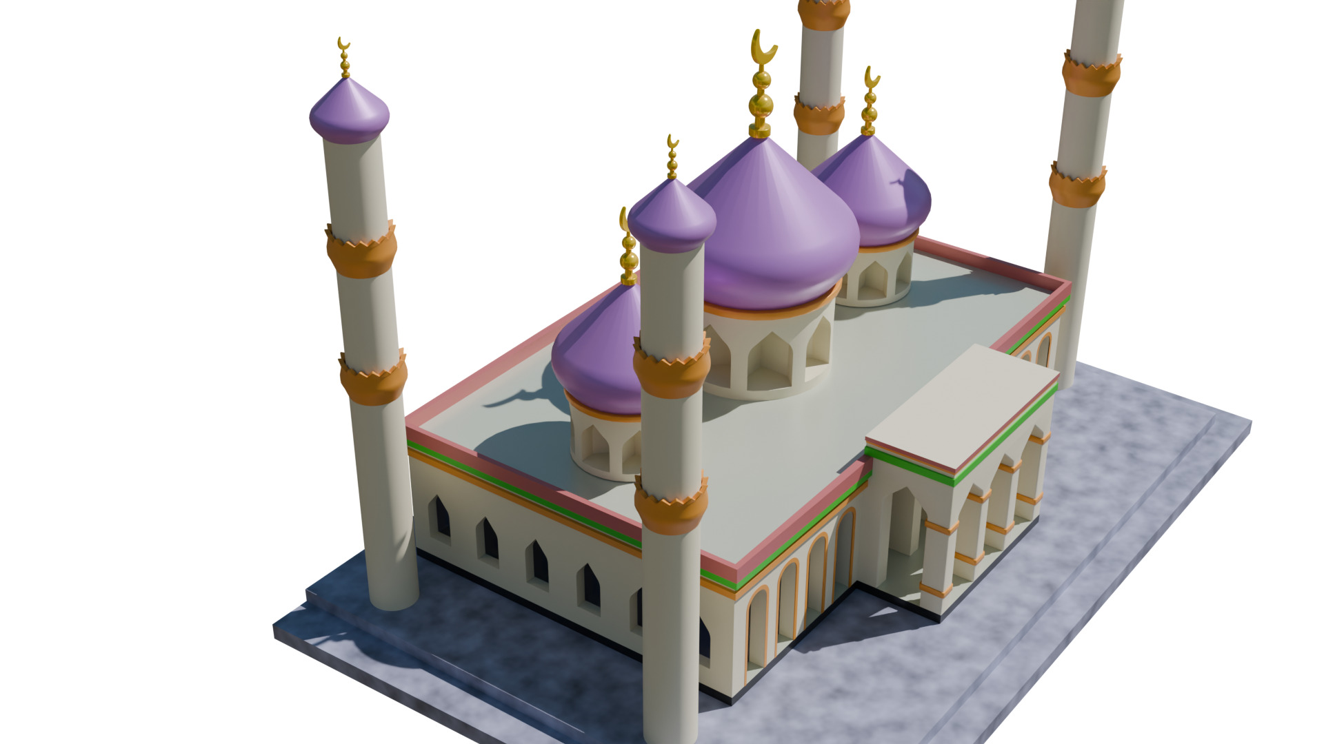 3D Mosque Model Realistic Islamic Architecture free VR / AR / low-poly ...