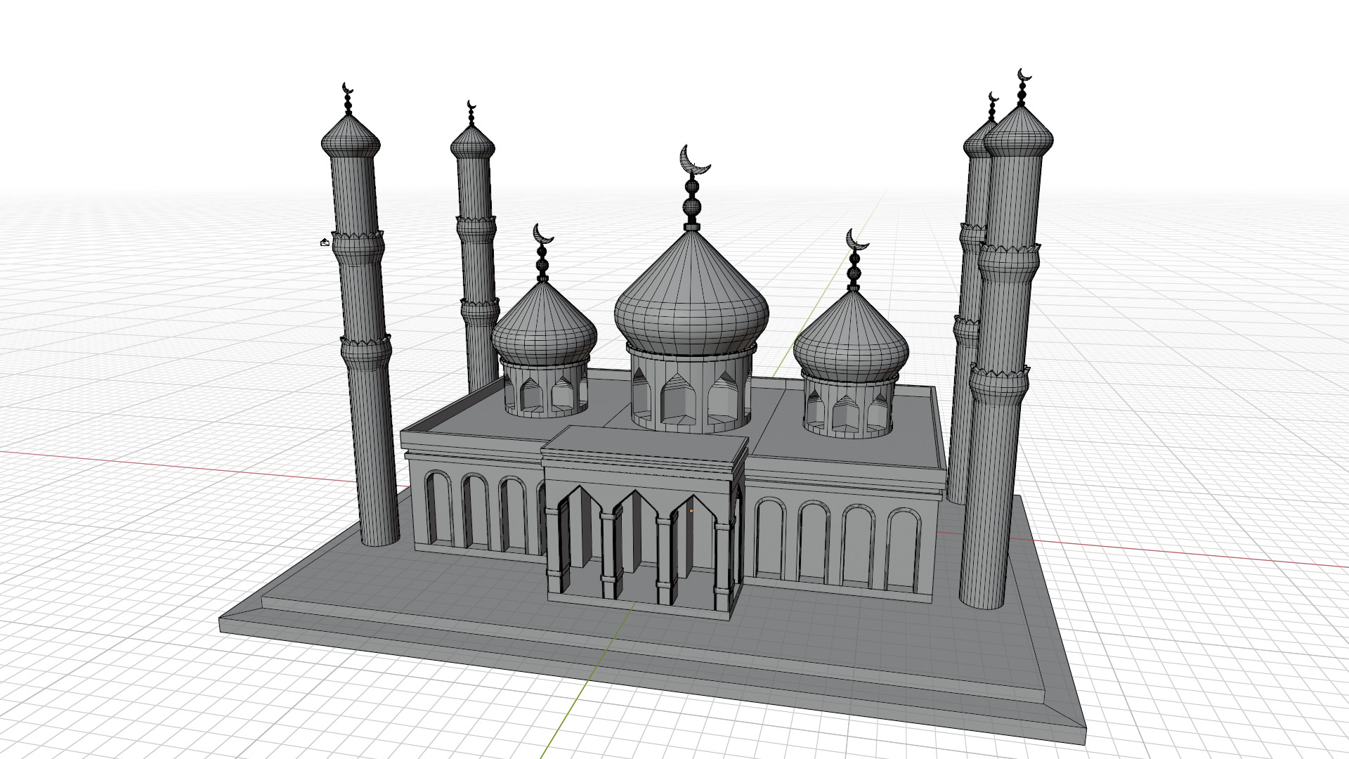 3D Mosque Model Realistic Islamic Architecture free VR / AR / low-poly ...