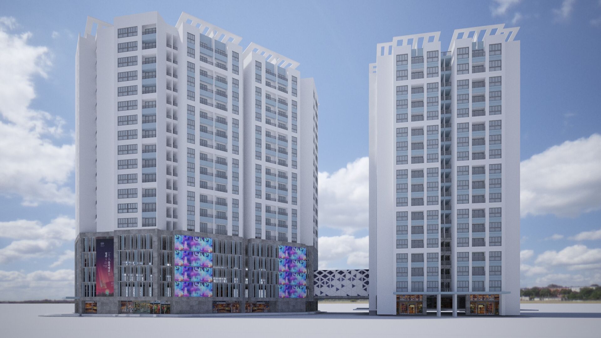 Diamond complex mixed-use building 3D model | CGTrader