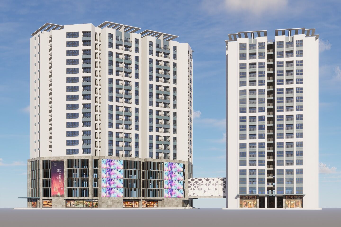 Diamond complex mixed-use building 3D model | CGTrader