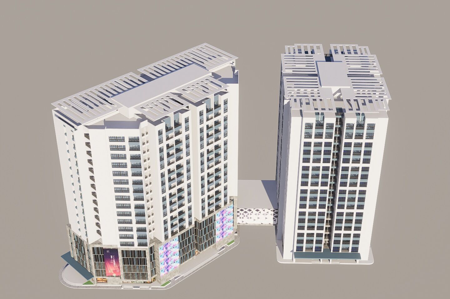 Diamond complex mixed-use building 3D model | CGTrader