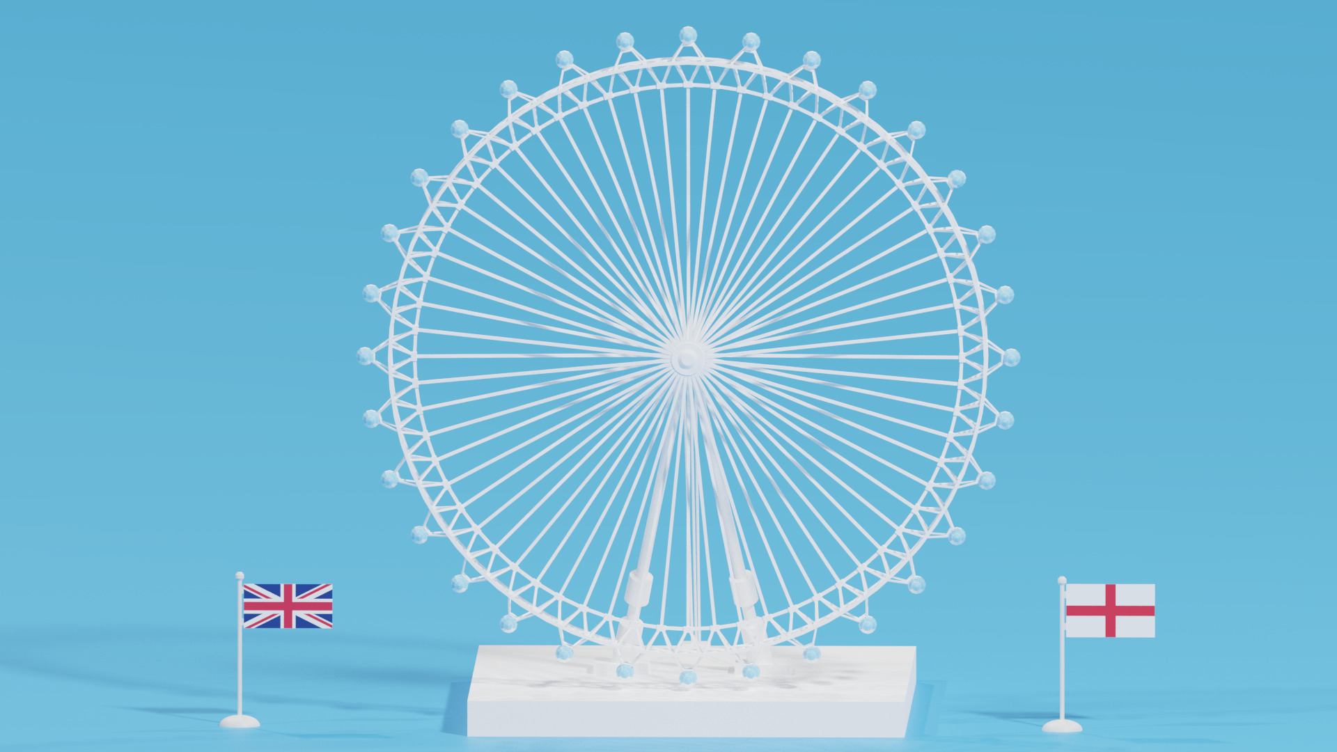 Cartoon London Eye Millennium Wheel 3D model | CGTrader