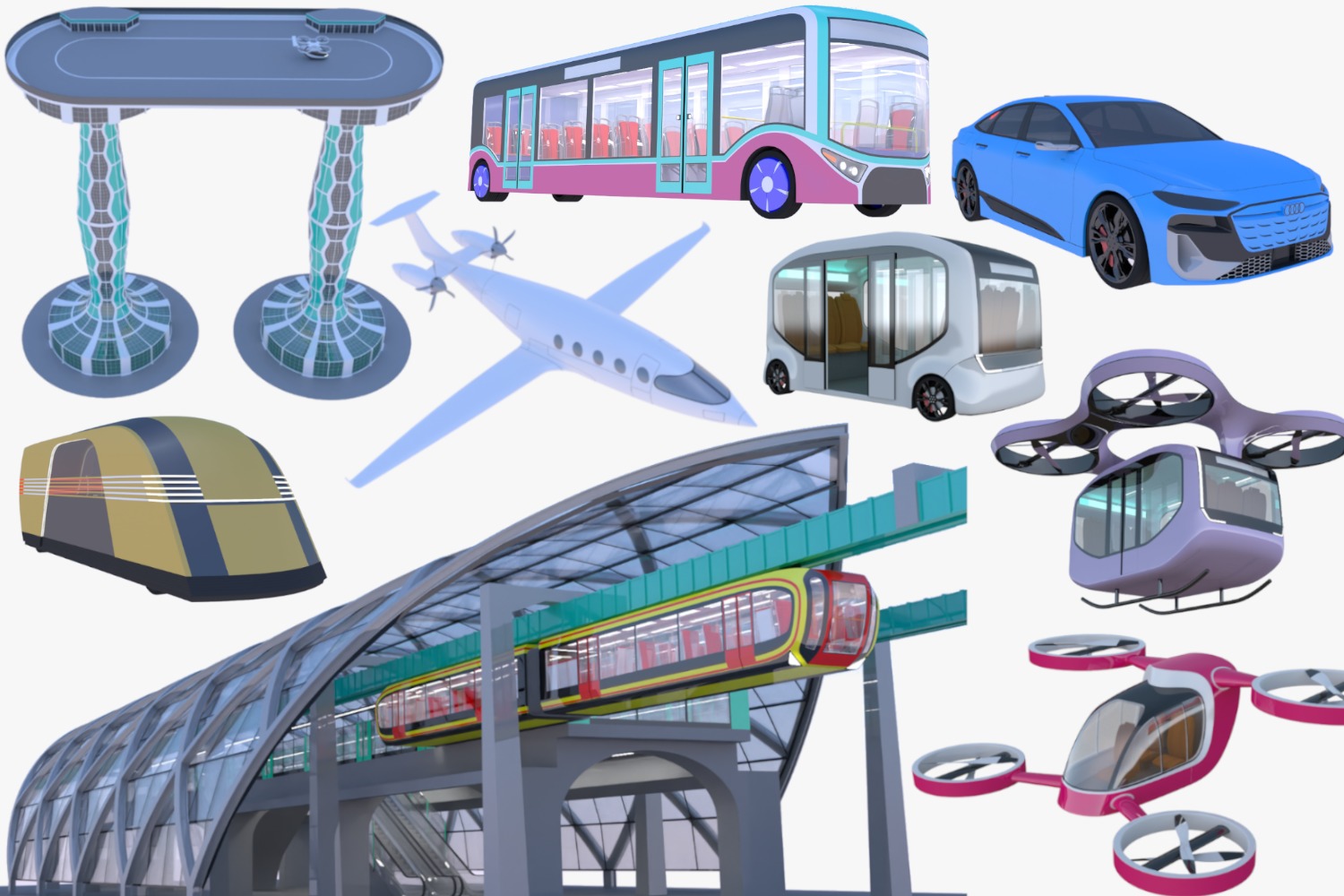 Transportation bundle IV 3D Model Collection | CGTrader