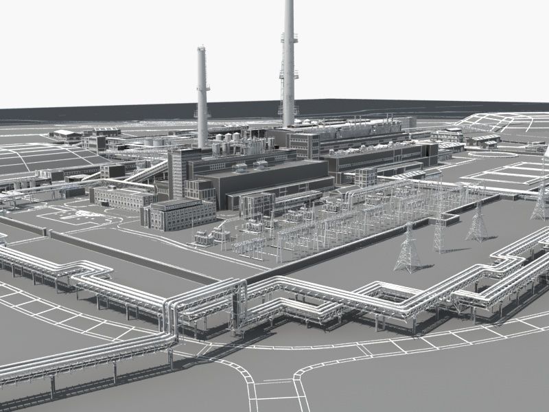 Coal Power Plant 3D Model MAX - CGTrader.com