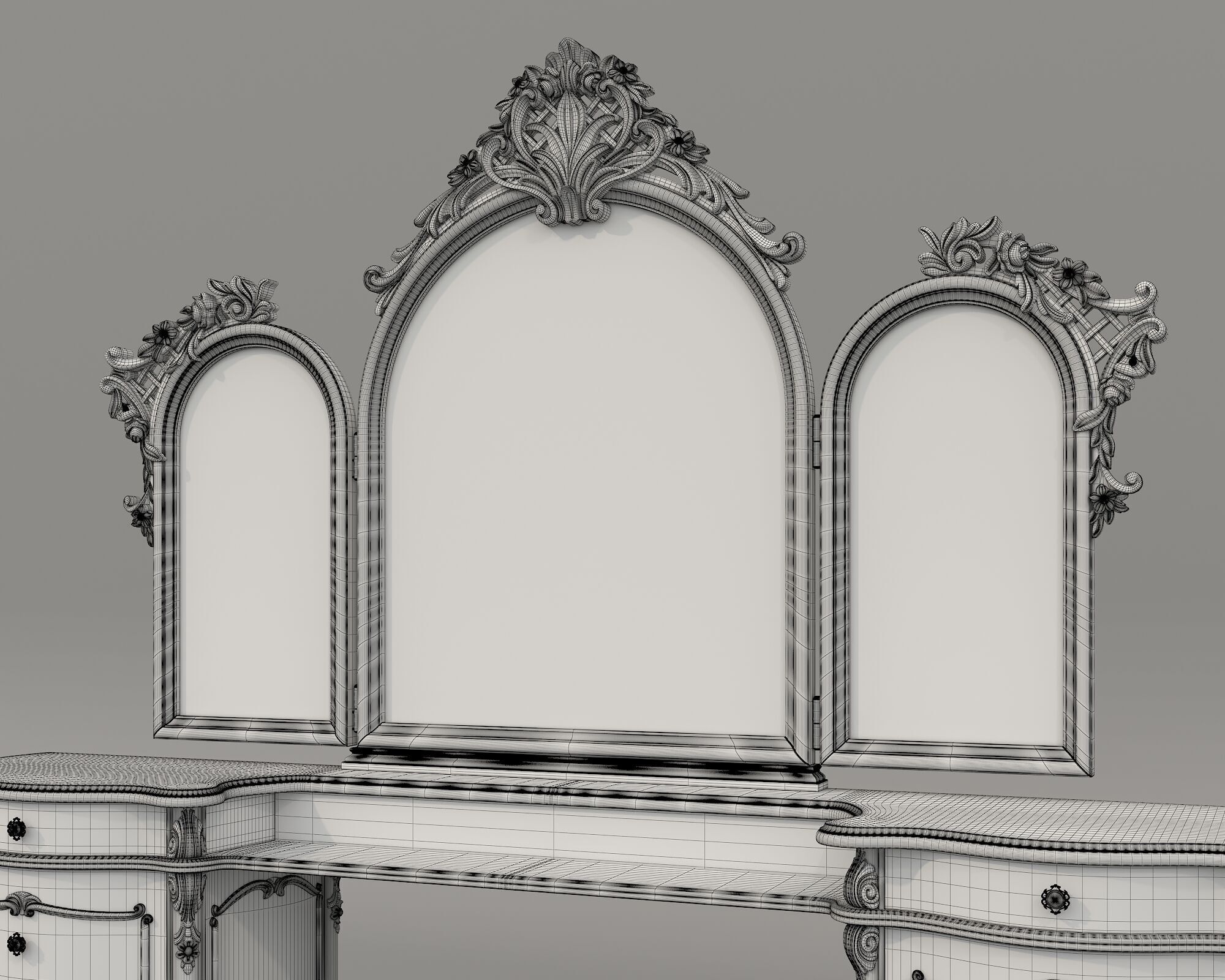 Classic European style Dressing Table 30 3D model | CGTrader