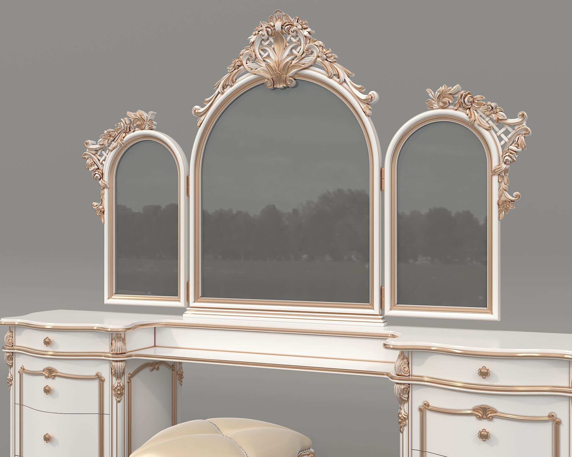 Classic European style Dressing Table 30 3D model | CGTrader