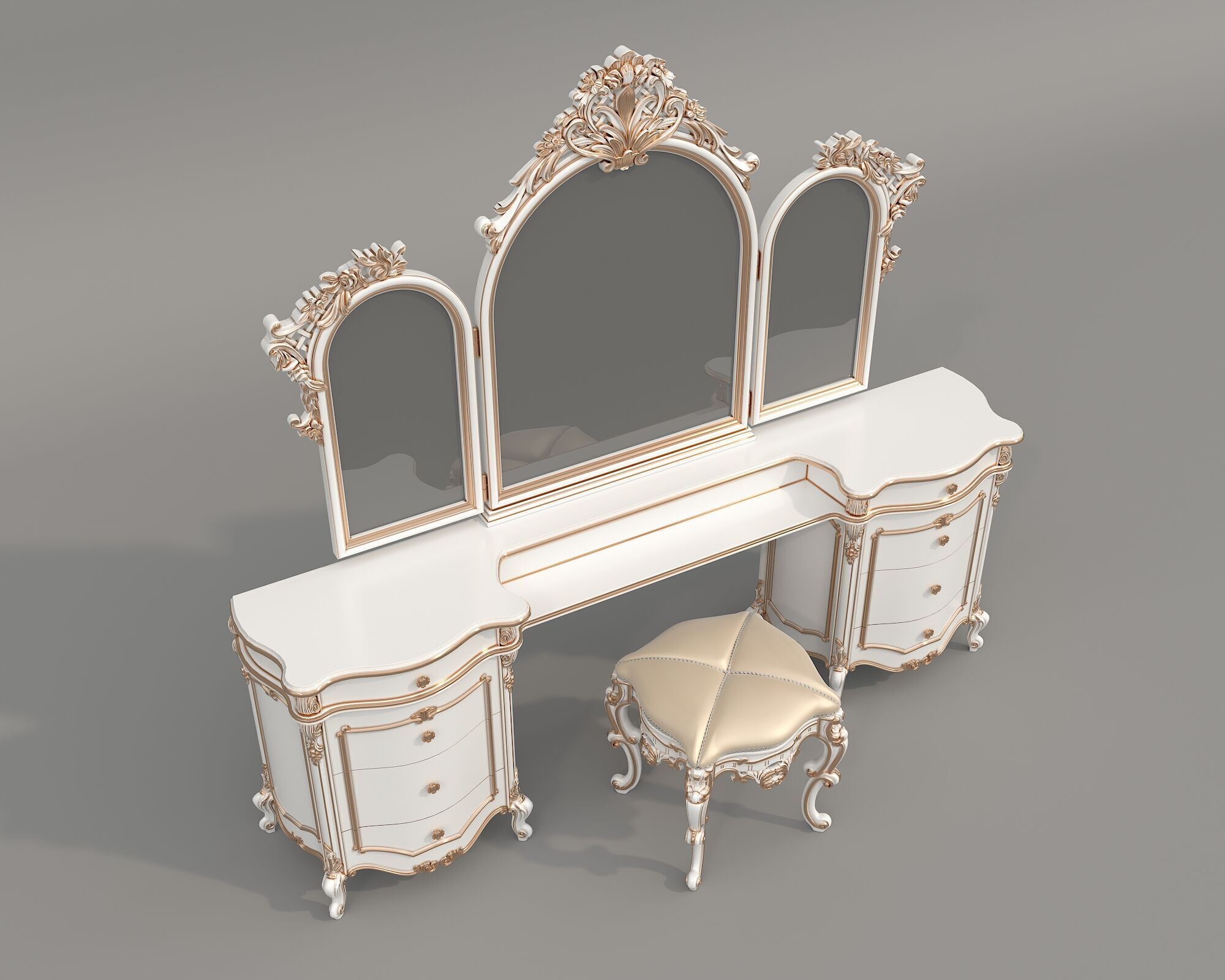 Classic European style Dressing Table 30 3D model | CGTrader