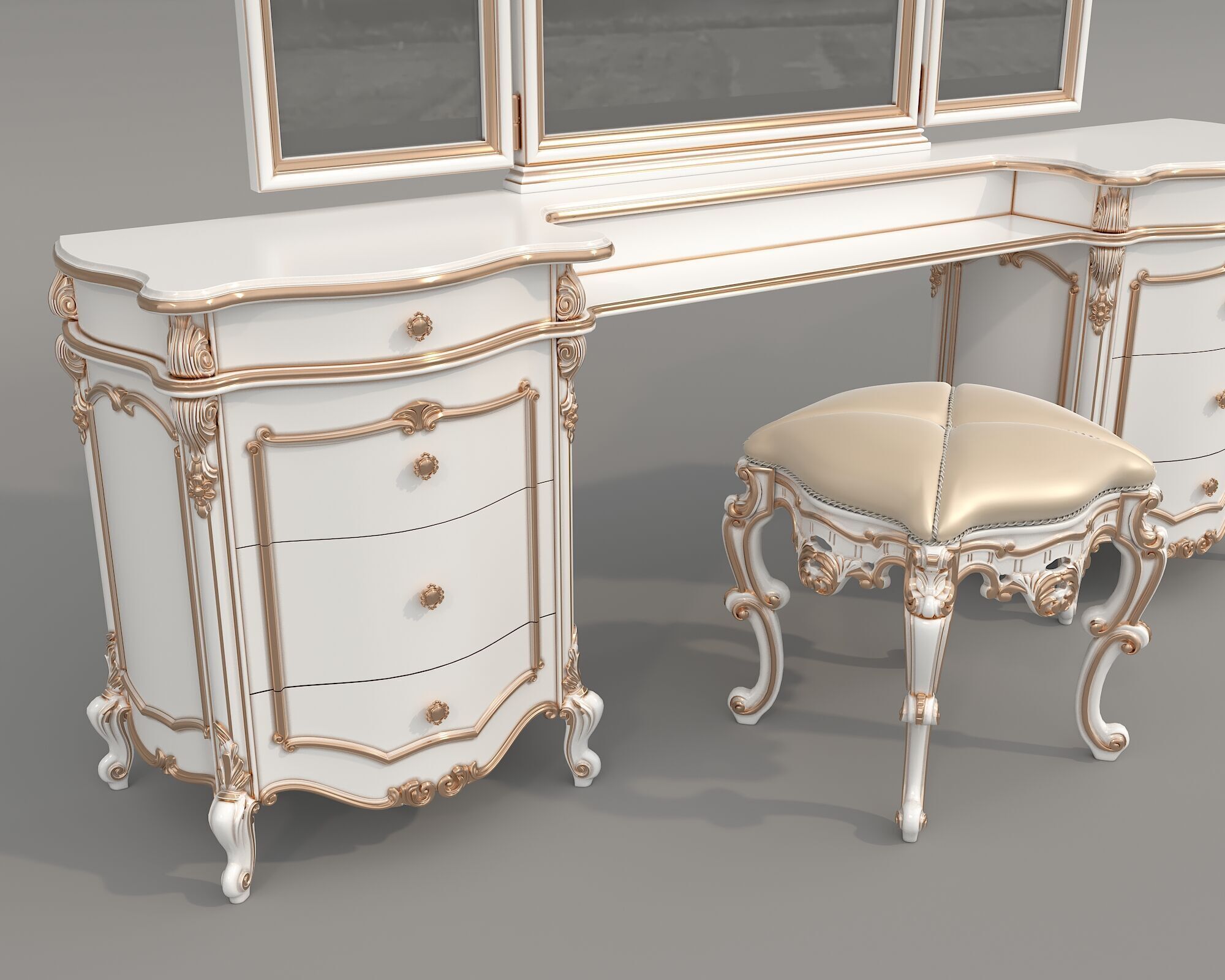 Classic European style Dressing Table 30 3D model | CGTrader