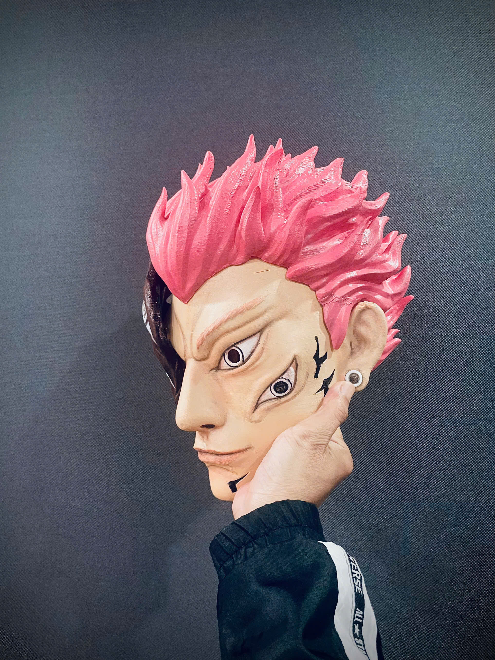 Sukuna Final Form Head Mask - With Hair - Jujutsu Kaisen Cosplay 3D ...