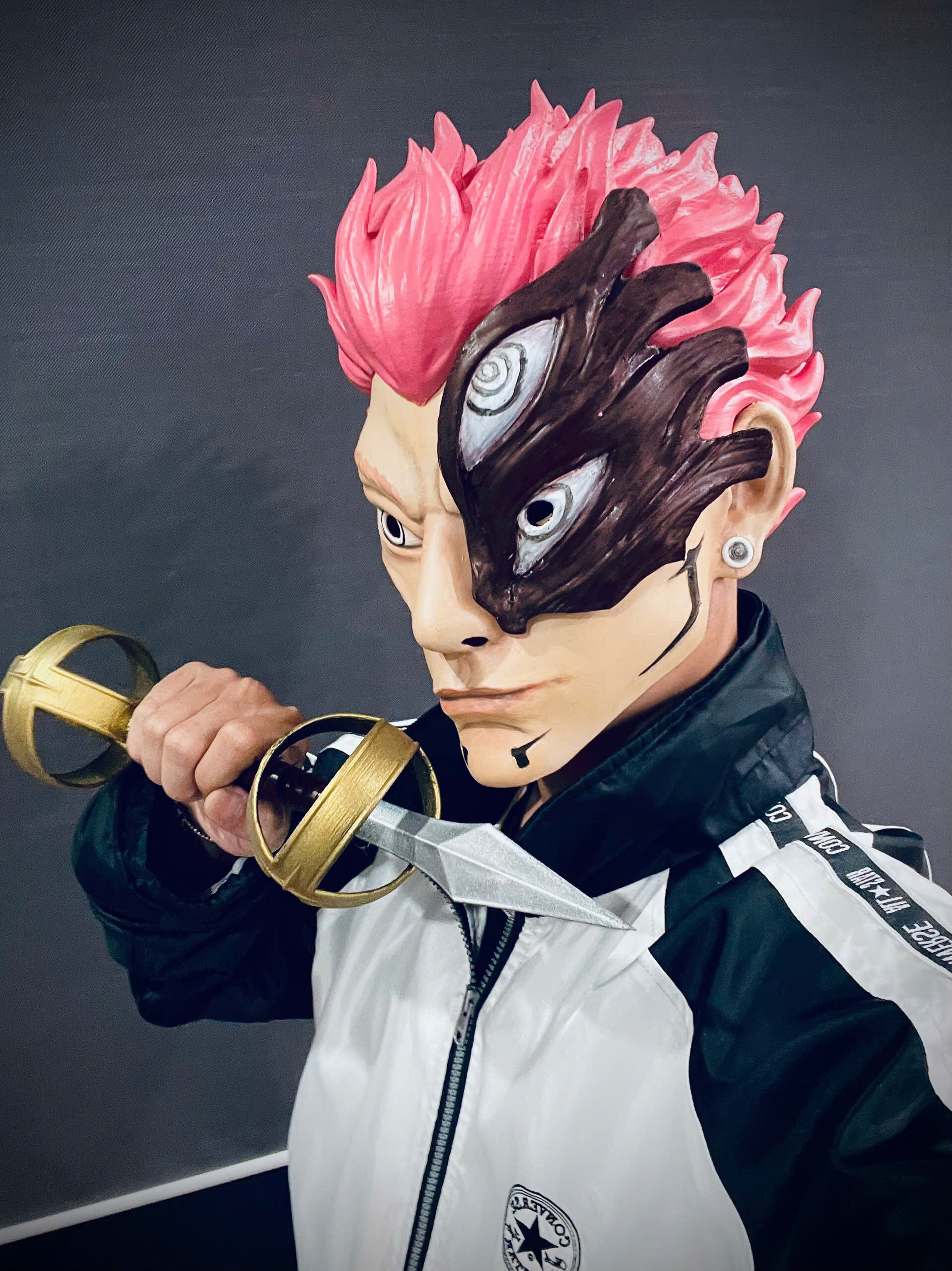 Sukuna Final Form Head Mask - With Hair - Jujutsu Kaisen Cosplay 3D ...