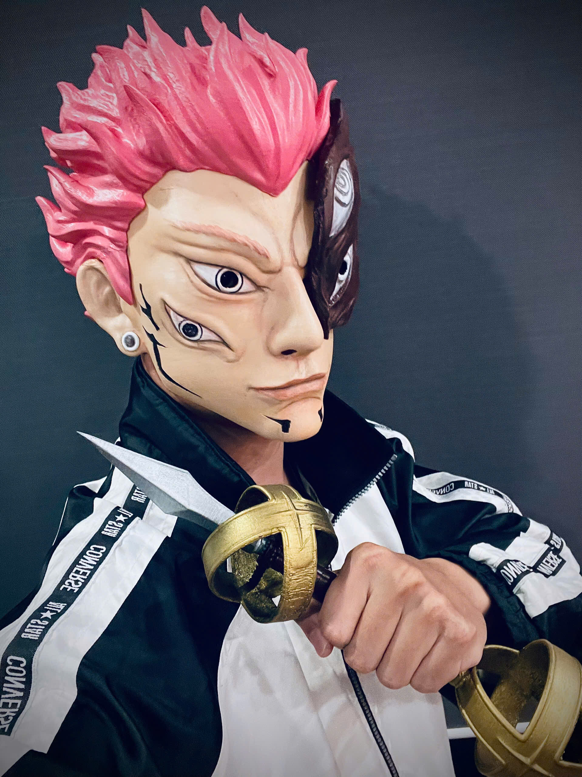 Sukuna Final Form Head Mask - With Hair - Jujutsu Kaisen Cosplay 3D ...