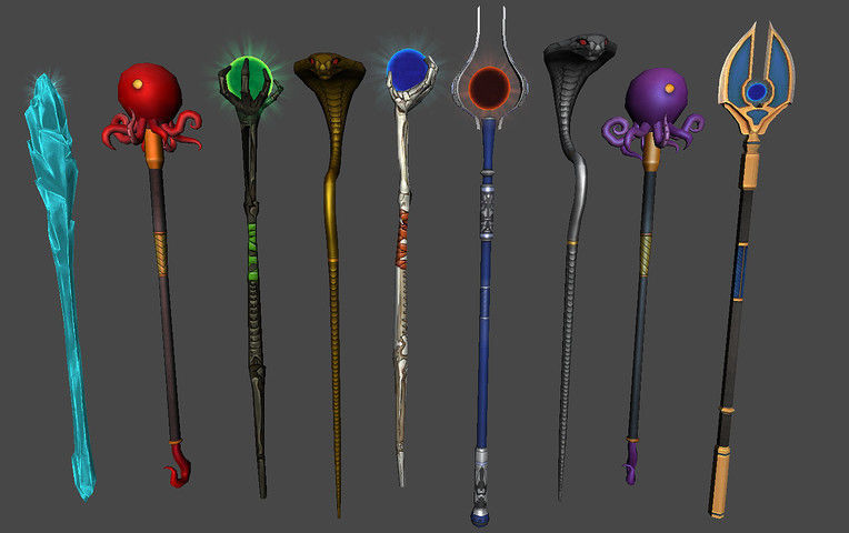 3D model Magic Staff Bundle VR / AR / low-poly | CGTrader