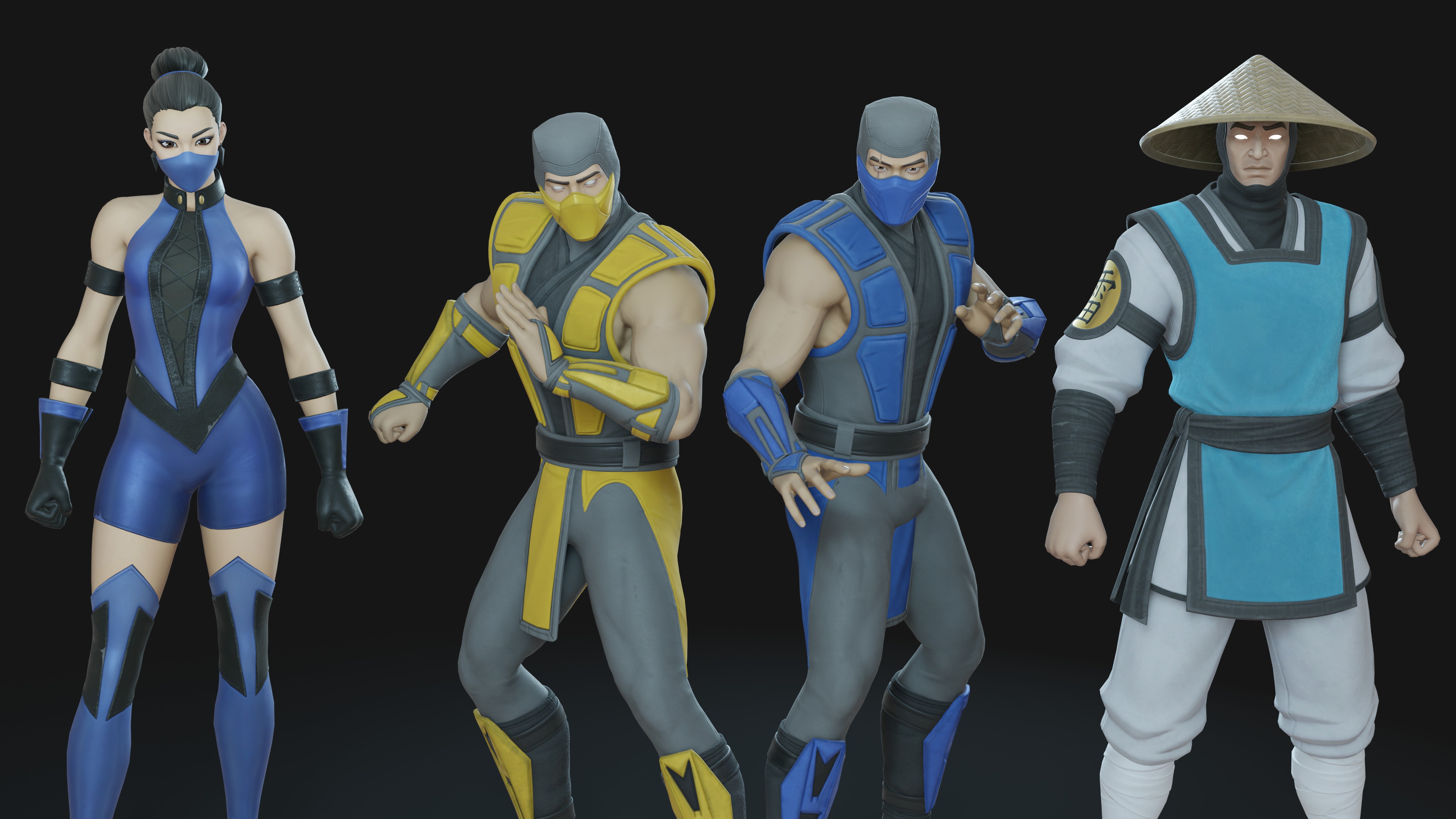 3D Model Collection Mortal Kombat 3D Model Bundle Sub-Zero Scorpion ...