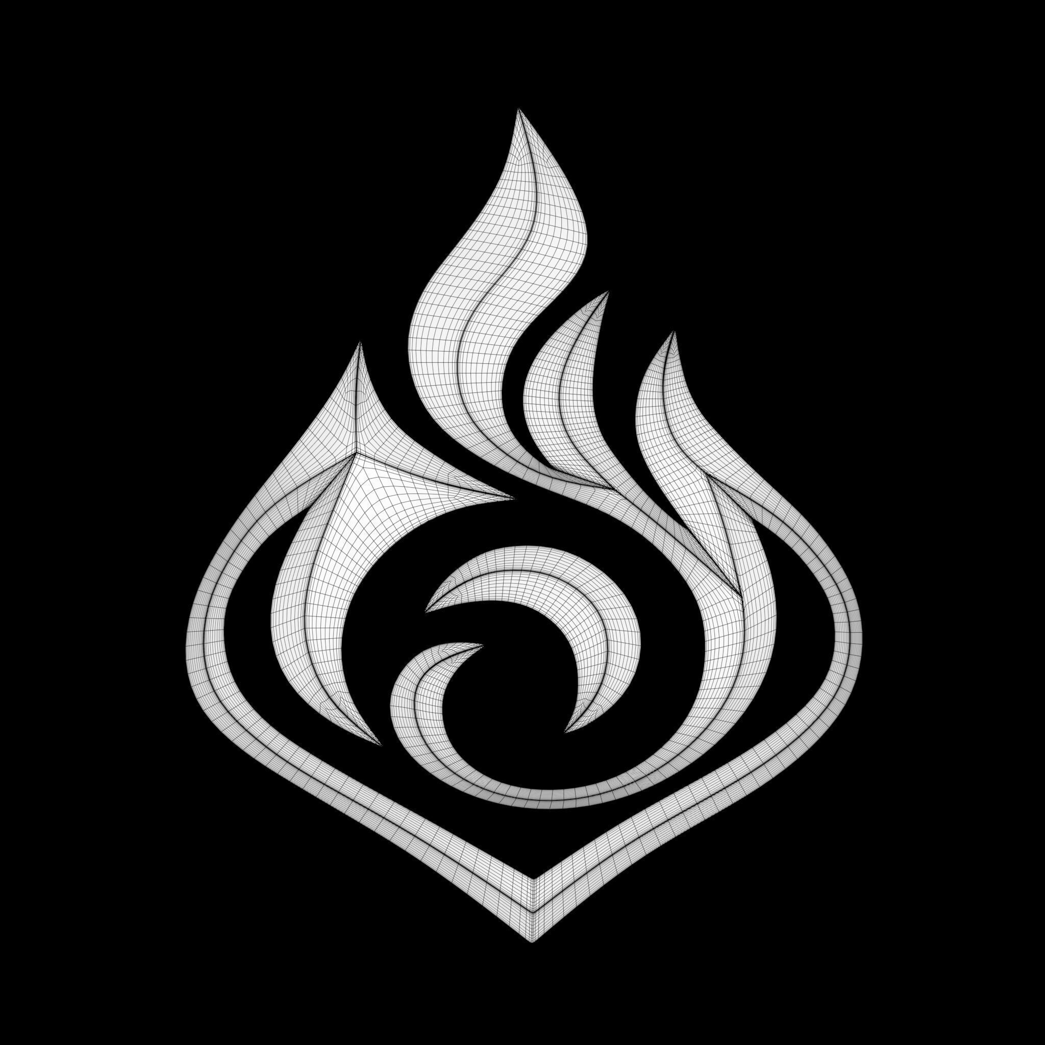 genshin impact pyro emblems 3D model 3D printable | CGTrader