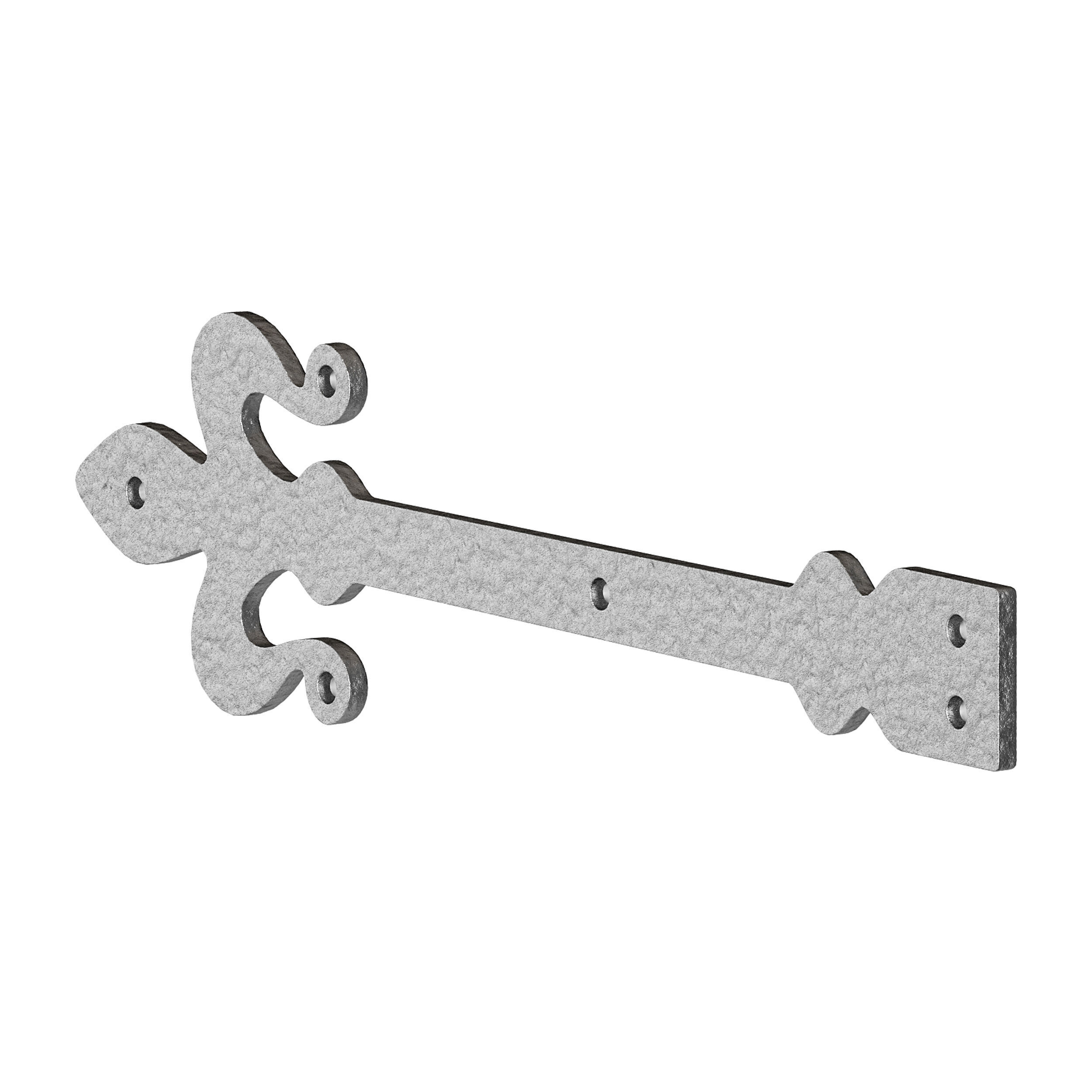 Wrought Iron Dummy Door Hinge Fleur De Lis 16 Hinges 3D model | CGTrader