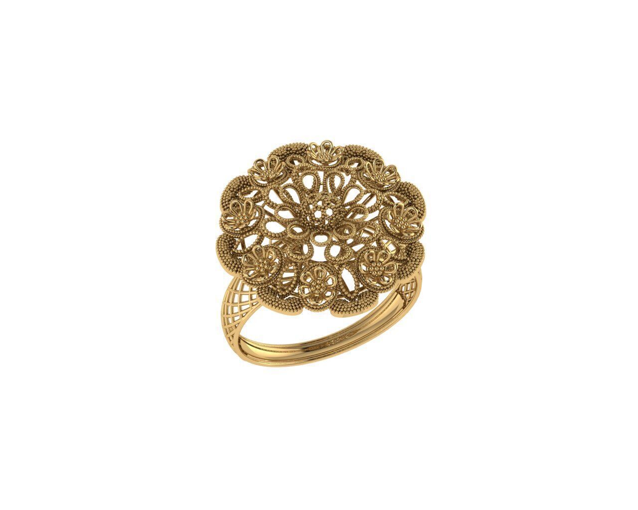 Filigree Flower Rings 3D model 3D printable | CGTrader