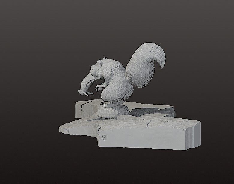 SCRAT FROM ICE AGE - FIGURE WITH BASE - STL FILES 3D model 3D printable ...