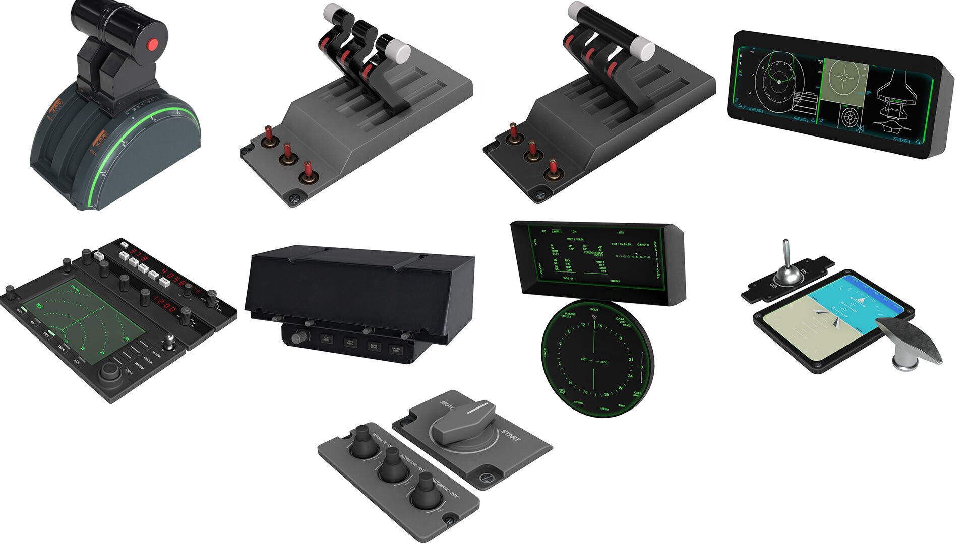 3D model Fighter Jet Cockpit Control Panel VR / AR / low-poly | CGTrader