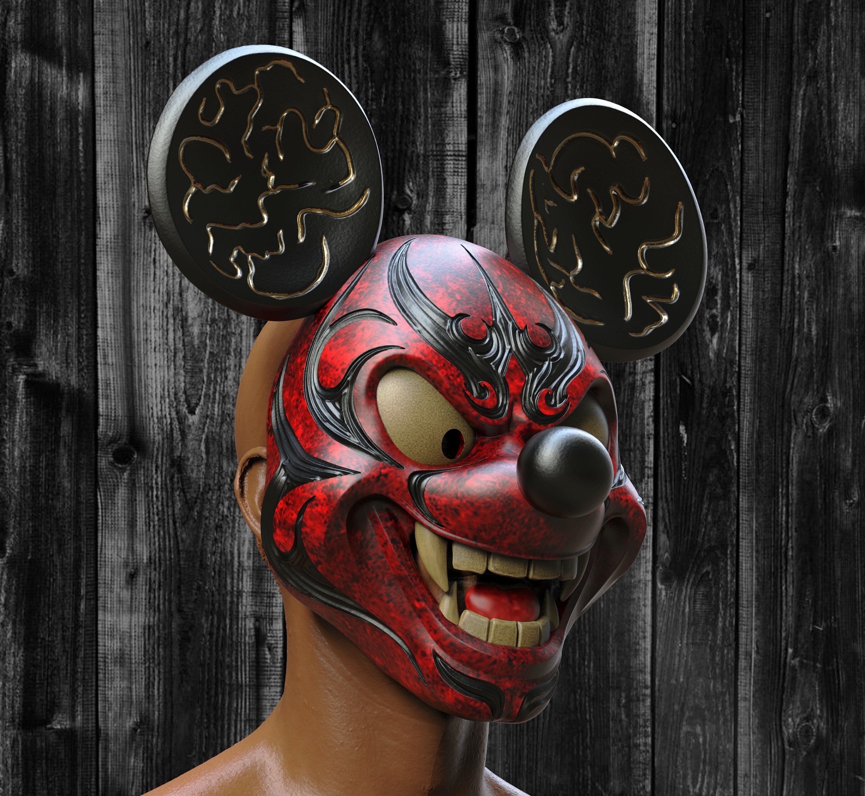 Demon Mouse Mask Scary Mouse mask 3D model 3D printable | CGTrader