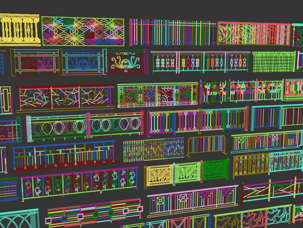 Exquisite wrought iron guardrail 3D model | CGTrader