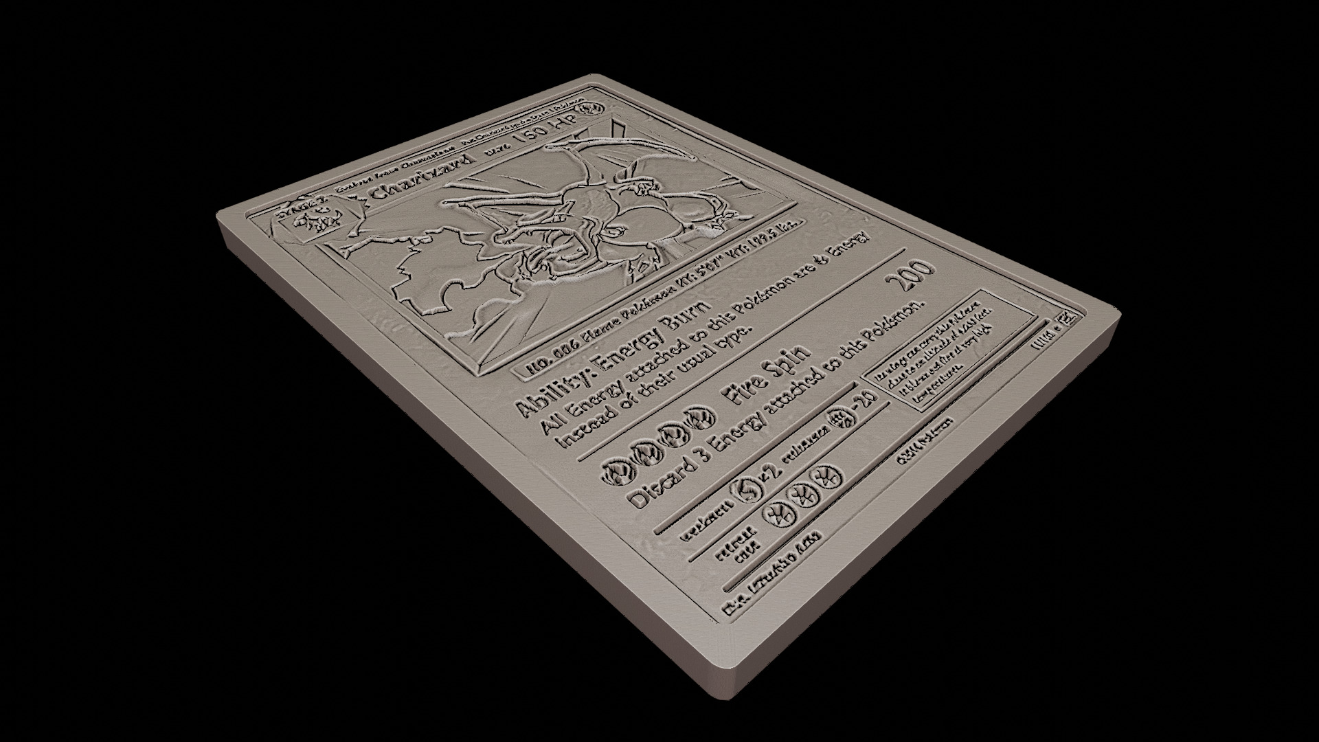 Charizard Pokemon card 3D model 3D printable | CGTrader