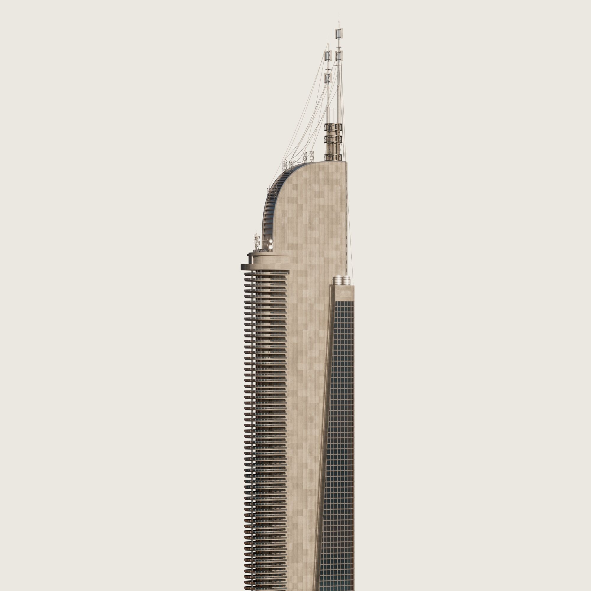 3D model Building Skyscraper City Town Downtown Street Futuristic ...