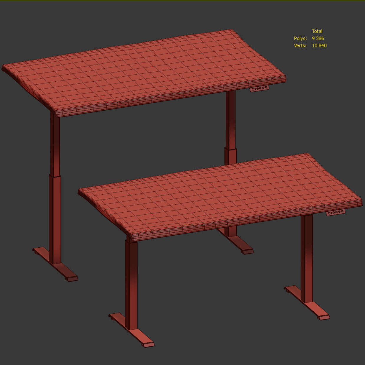 Elm height adjustable table 3D model | CGTrader