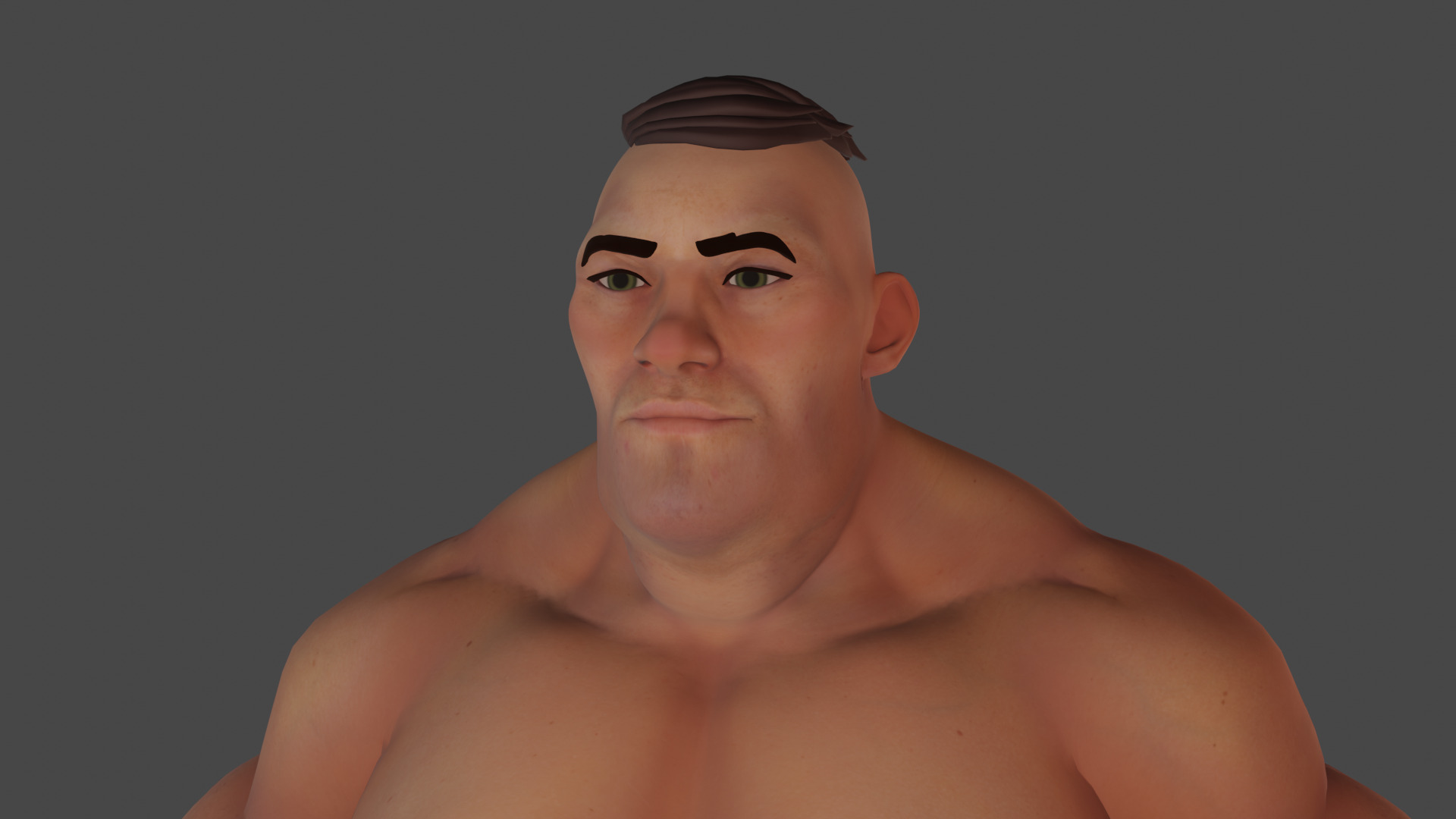 Cartoon fat male character base mesh Low-poly 3D model free VR / AR ...