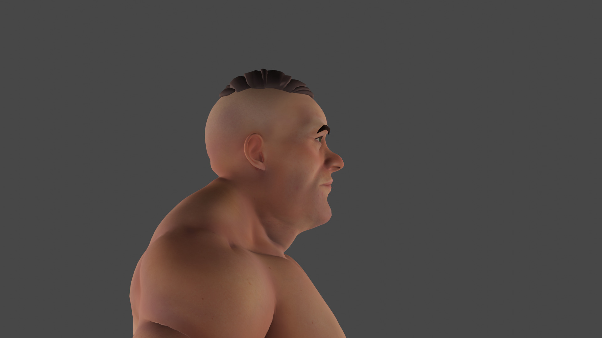 Cartoon fat male character base mesh Low-poly 3D model free VR / AR ...