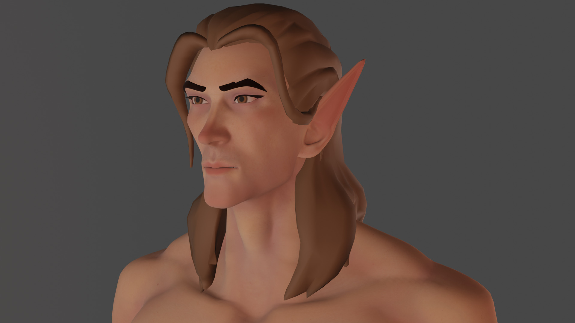 Cartoon elf male character fantesy base mesh Low-poly 3D model free VR ...