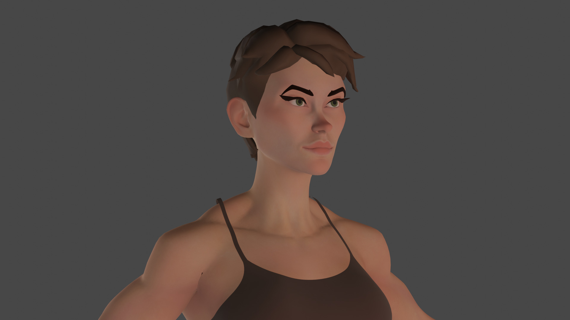 Cartoon female character strong base mesh Low-poly 3D model free VR ...