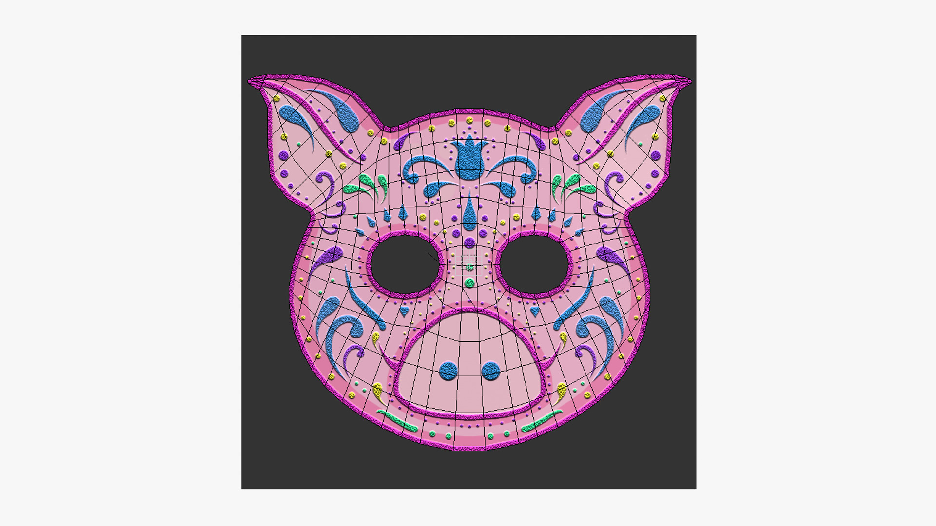 3D model Pig Mask Paper 04 - Character Design Fashion VR / AR / low ...