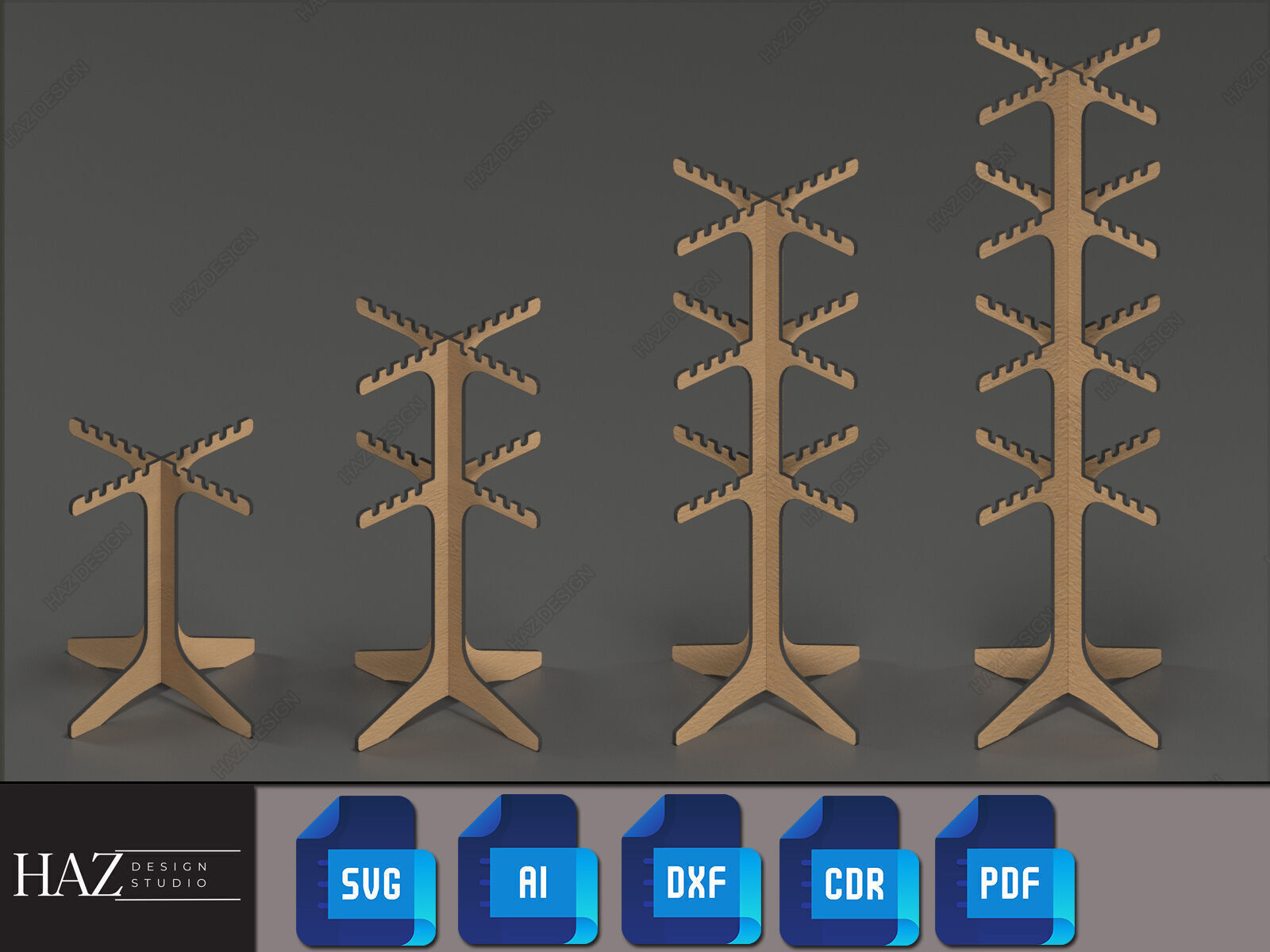 Laser Cut Display Stand Set 191 3D model 3D printable | CGTrader