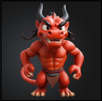 Mushu chibi free 3D model 3D printable | CGTrader