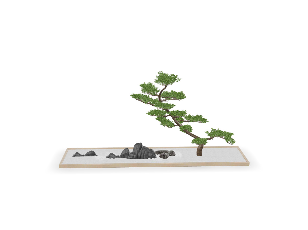 Japanese Zen Garden Dry Landscape 3D Model Set SKP FBX OBJ STL 3D model ...