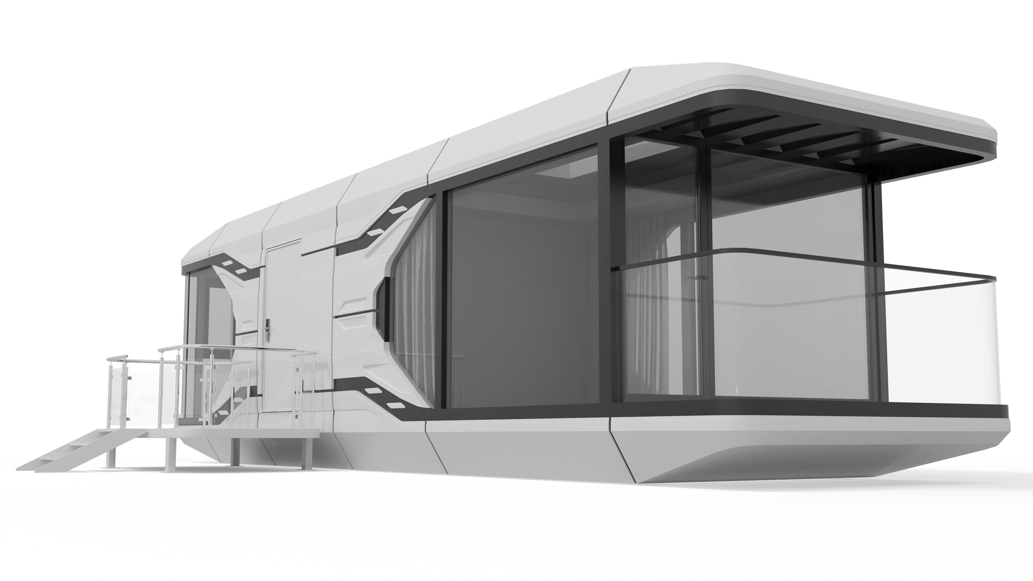 3D model Capsule Modular Two-Room House VR / AR / low-poly | CGTrader