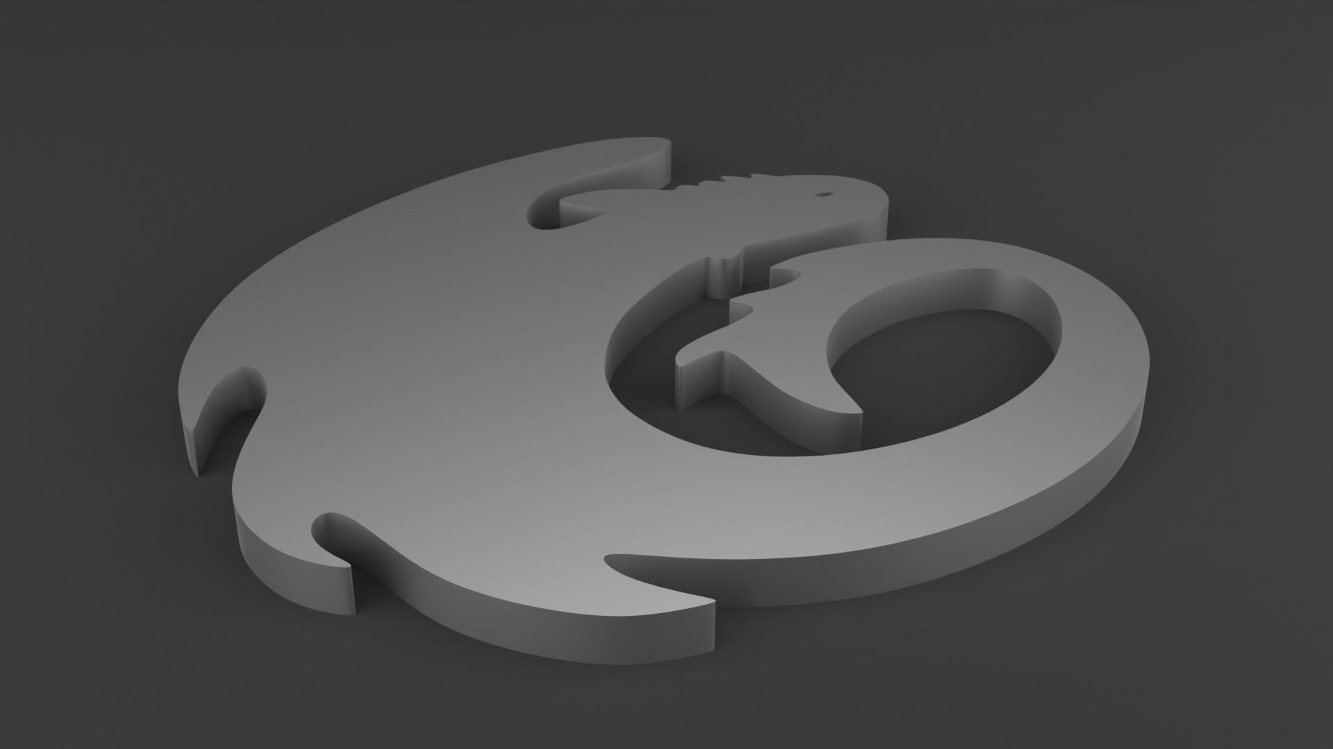 Dragon Emblem 3D model Logo Toothless Style For 3D Printing 3D model 3D ...