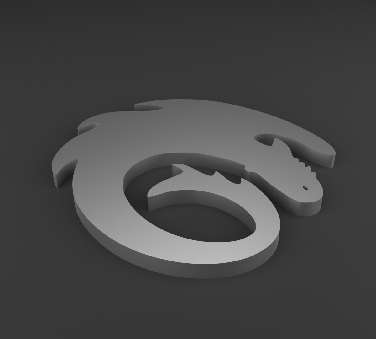 Dragon Emblem 3D model Logo Toothless Style For 3D Printing 3D model 3D ...