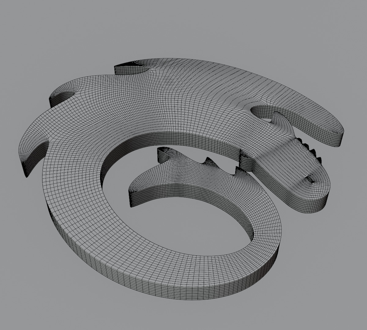 Dragon Emblem 3D model Logo Toothless Style For 3D Printing 3D model 3D ...