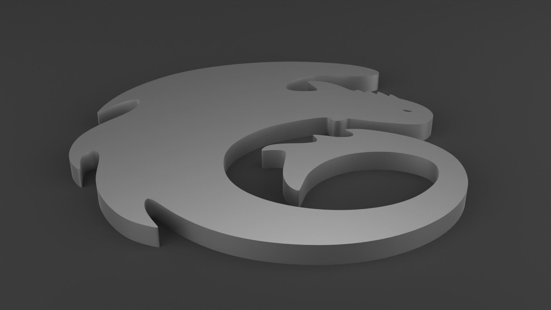 Dragon Emblem 3D model Logo Toothless Style For 3D Printing 3D model 3D ...