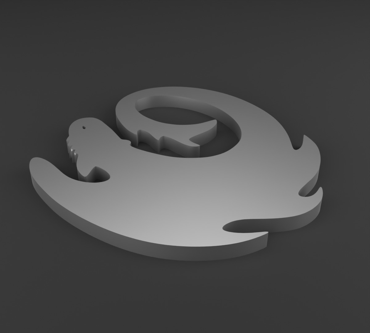 Dragon Emblem 3D model Logo Toothless Style For 3D Printing 3D model 3D ...